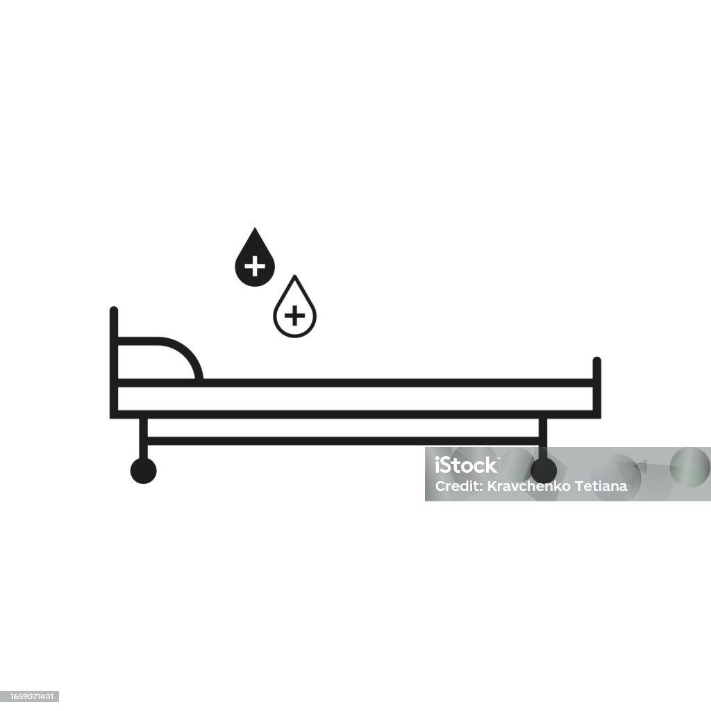 Icône De Sang De Lhôpital De Lit Élément Du Symbole Du Don De Sang