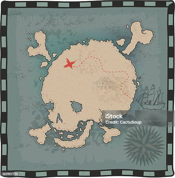 Skull Map向量圖形及更多百寶箱圖片 百寶箱 藏寶圖 加勒比文化 Istock