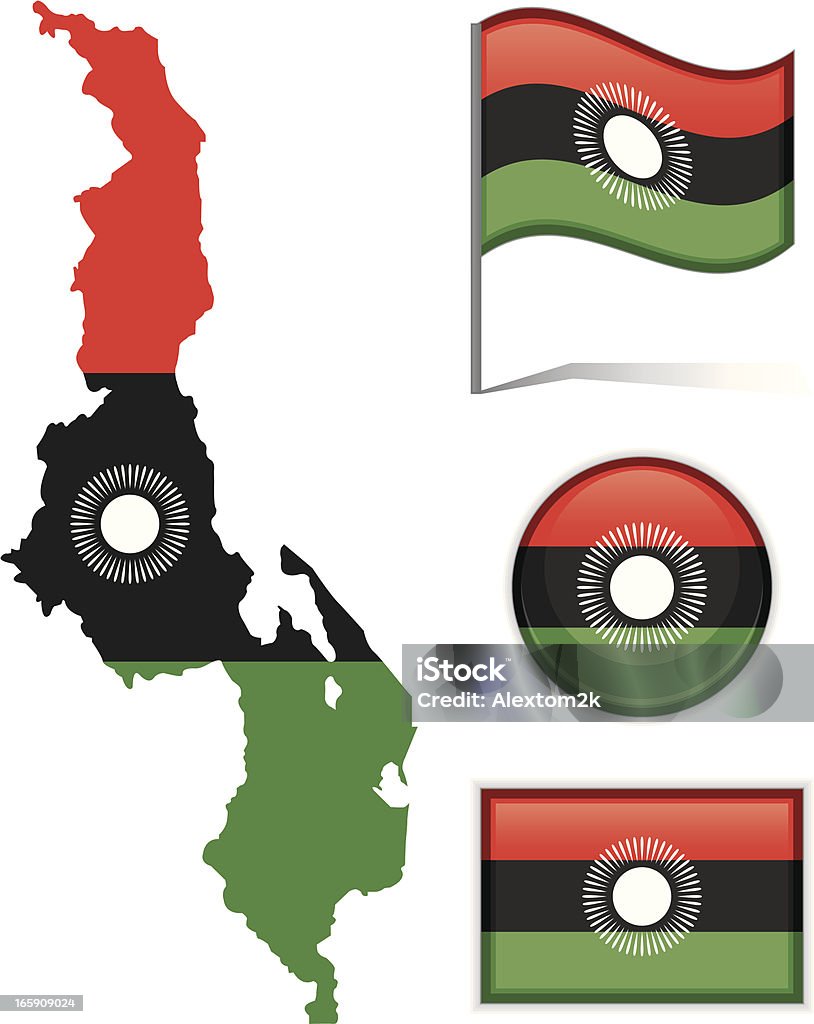 Malawi Map Flag Stock Illustration Download Image Now Cut Out Flag