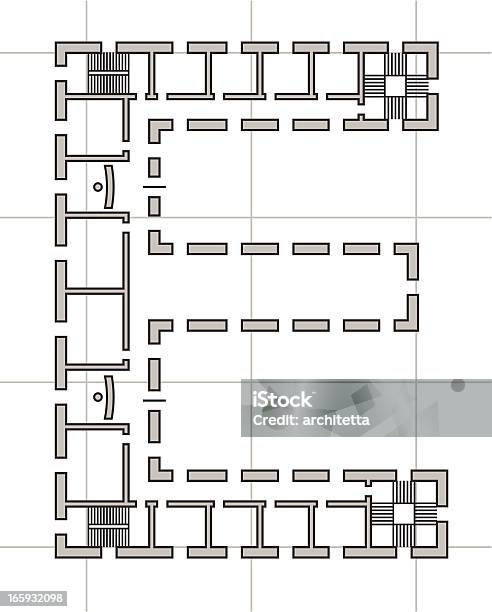 Architectural Plan Of Letter E向量圖形及更多圍牆圖片 圍牆 圖示 字母e Istock