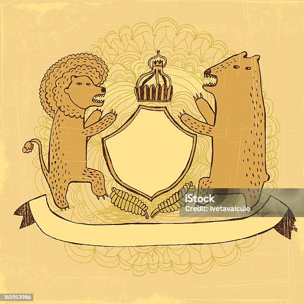 Lion베어 벼슬 문장에 대한 스톡 벡터 아트 및 기타 이미지 문장 곰 왕관 Istock