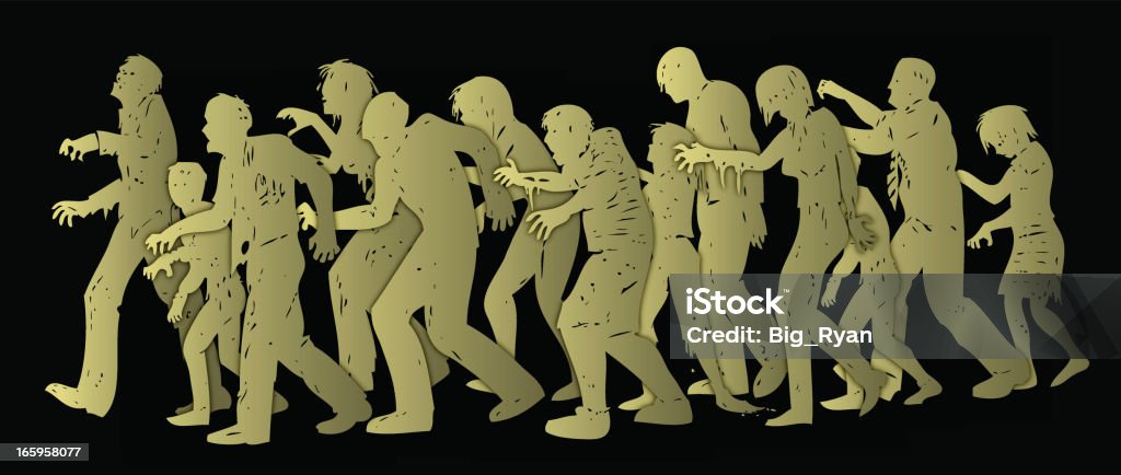 Zombie Hoard Stock Illustration Download Image Now Cartoon Celebration Event Collection