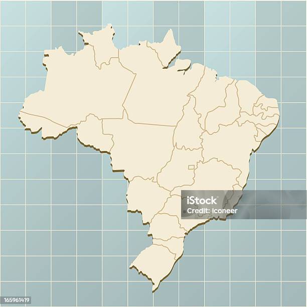 Brazil Map On Grid向量圖形及更多冒險圖片 冒險 出差 國家 地域 Istock