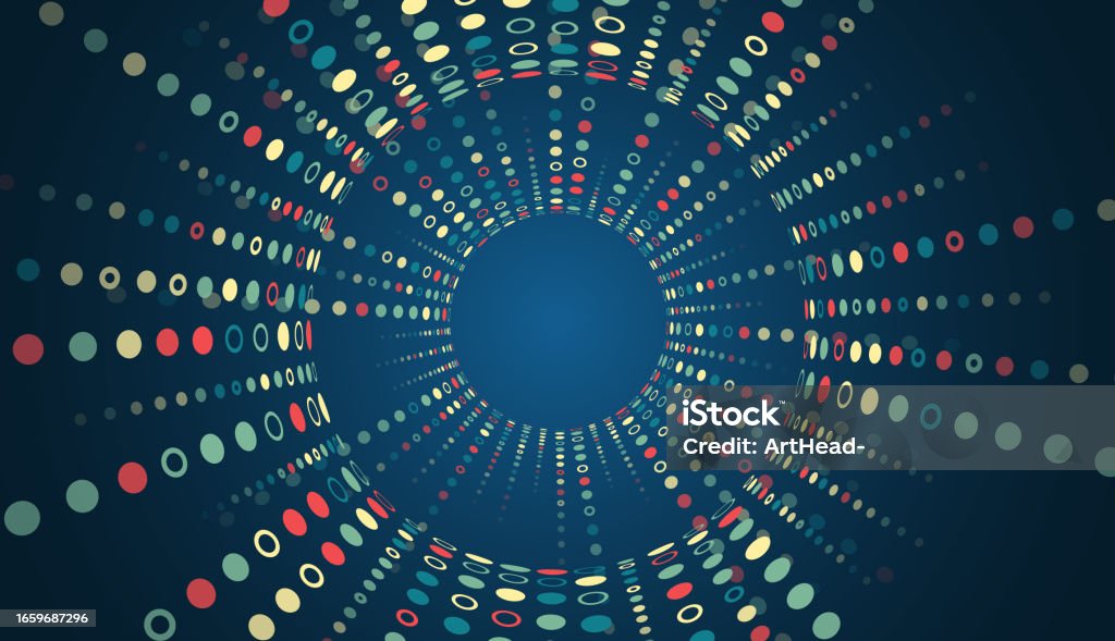 Big Data Visualization Abstract Stream Information With Circles Array