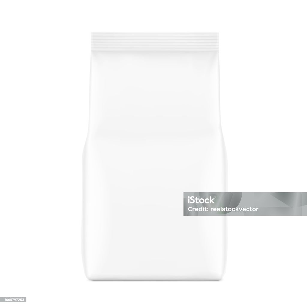 High Realistic Vertical Bag Mockup Front View Vector Illustration