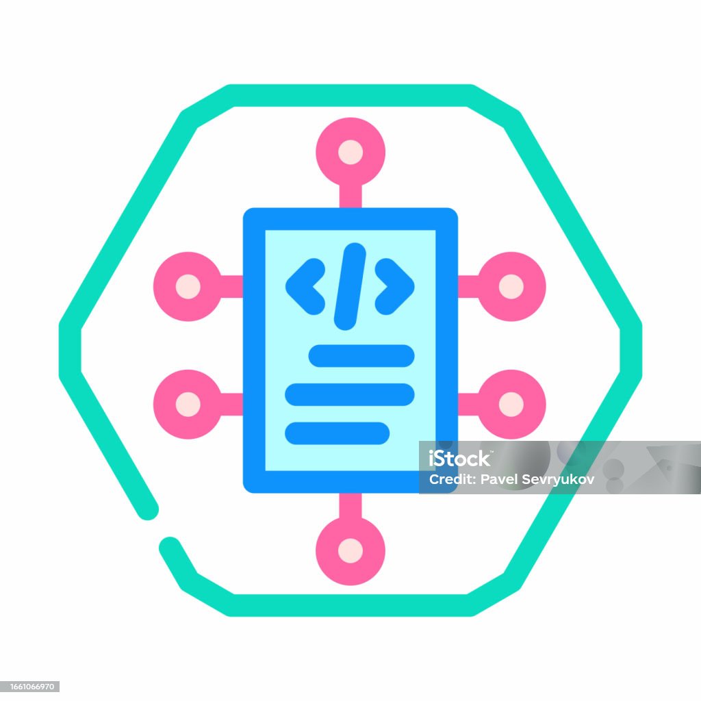Source Code Management Color Icon Vector Illustration Stock