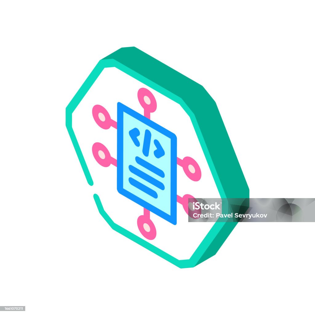 Source Code Management Isometric Icon Vector Illustration Stock