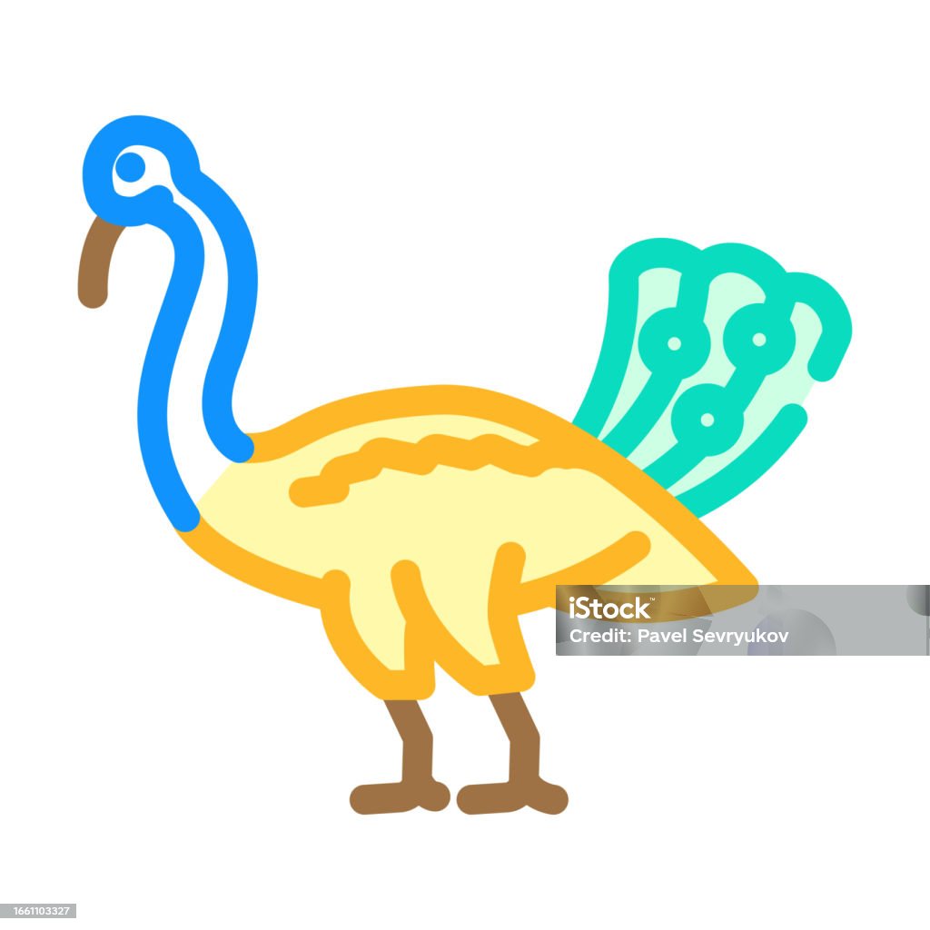 Peacock Vehicle Kartikeya Color Icon Vector Illustration Stock