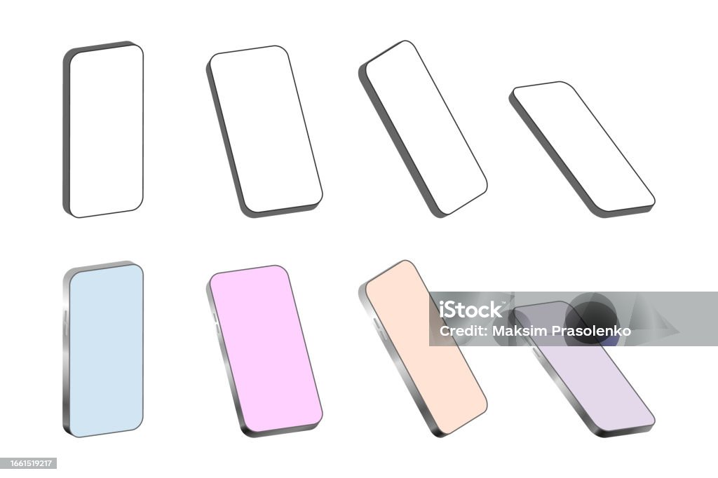 Mockup Smartphone Yang Realistis Dan Datar Ui Perangkat Mockup Ux Untuk