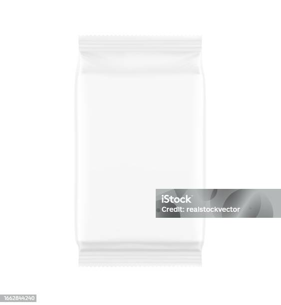 Vertical Pouch Bag Mockup Vector Illustration Isolated On White