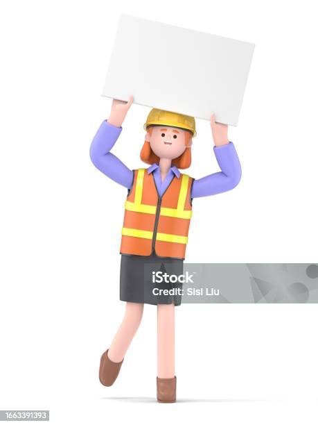 Ilustrasi 3d Insinyur Wanita Pam Memegang Papan Kosong Putih Potret ... Ilustrasi 3d Insinyur Wanita Pam Memegang Papan Kosong Putih Potret ...