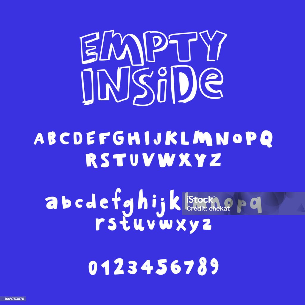 Empty Inside Is A Fashionable Modern Childrens Playful Font English