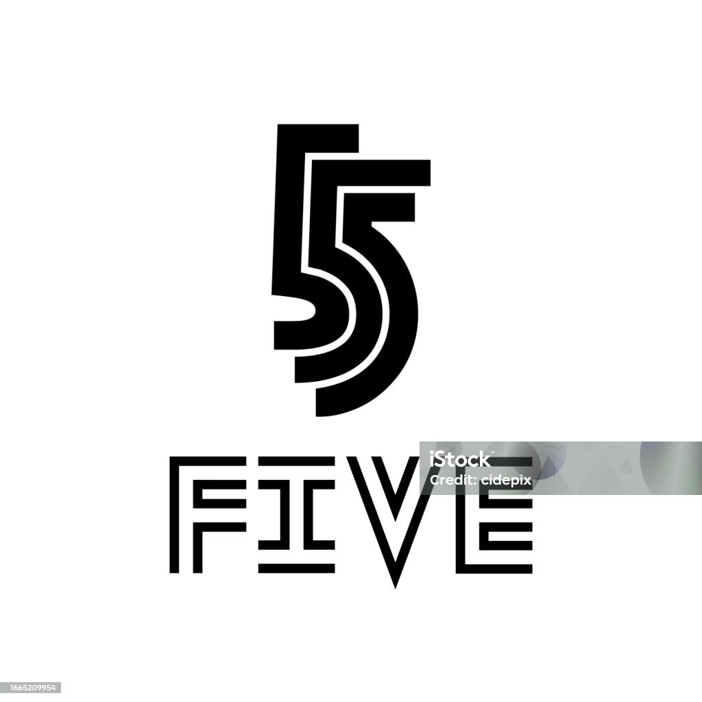 Schwarzes Symbol Für Die Zahl 5 Auf Weißem Hintergrund Symbol 2 Stock ... Schwarzes Symbol Für Die Zahl 5 Auf Weißem Hintergrund Symbol 2 Stock ...