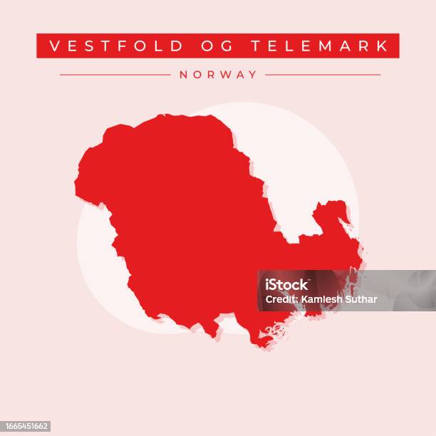Vector Illustration Vector Of Vestfold Og Telemark Map Norway Stock