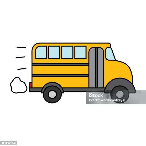 Enfants Dessinant Dessin Animé Illustration Vectorielle Icône Dautobus
