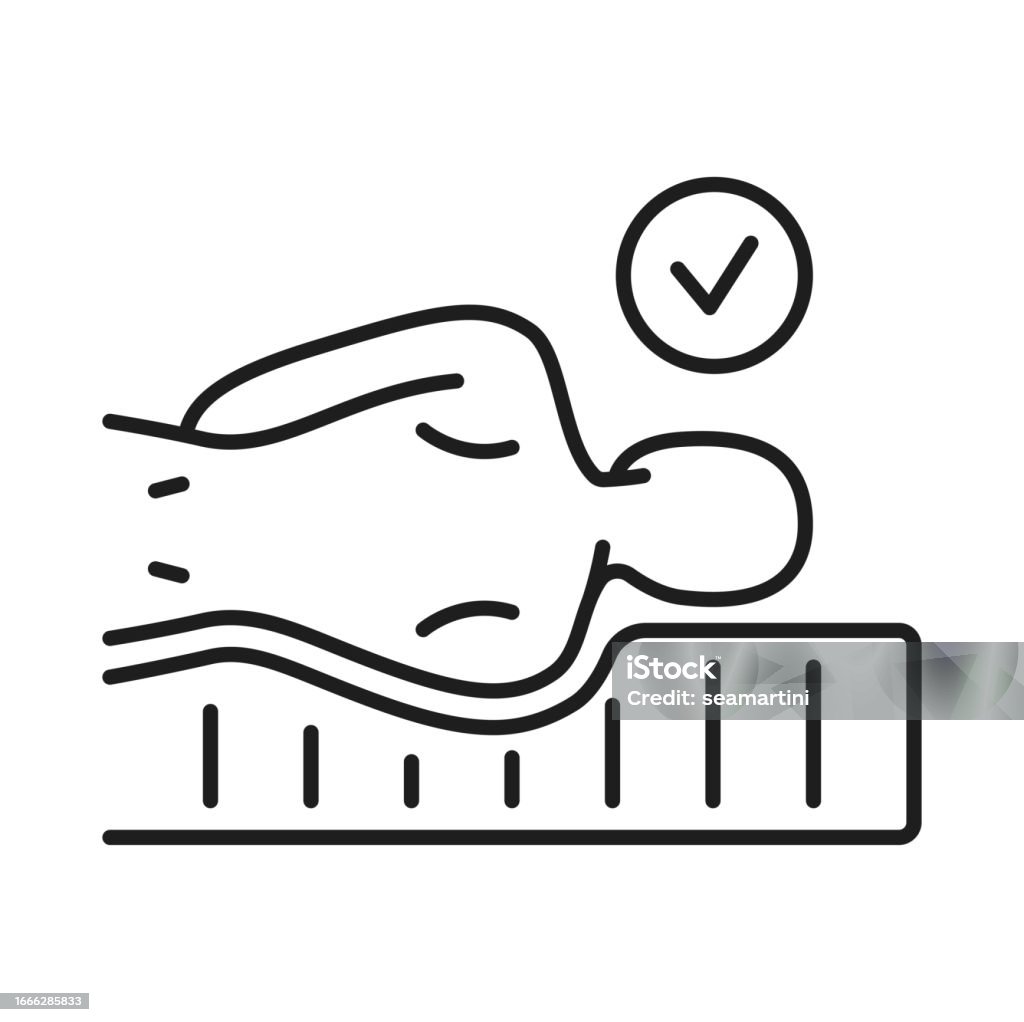 Mattress Layers Man Laying On Bed With Check Mark Stock Illustration Download Image Now