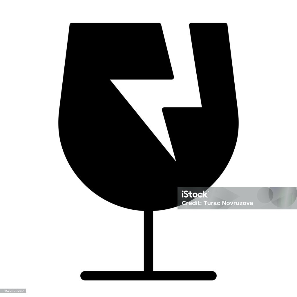 Broken Glass Symbol Of Fragile Cargo Solid Icon Logistic And Delivery Symbol Fragile Or
