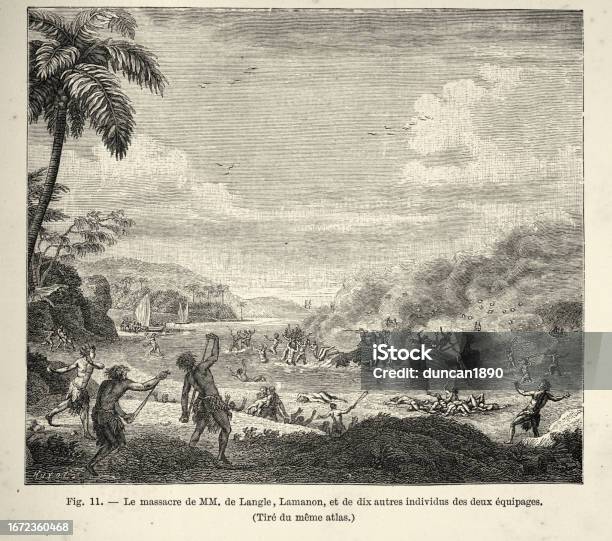 Lapérouses Expedition Battle Between Samoans Using Slingshot And War ... Lapérouses Expedition Battle Between Samoans Using Slingshot And War ...