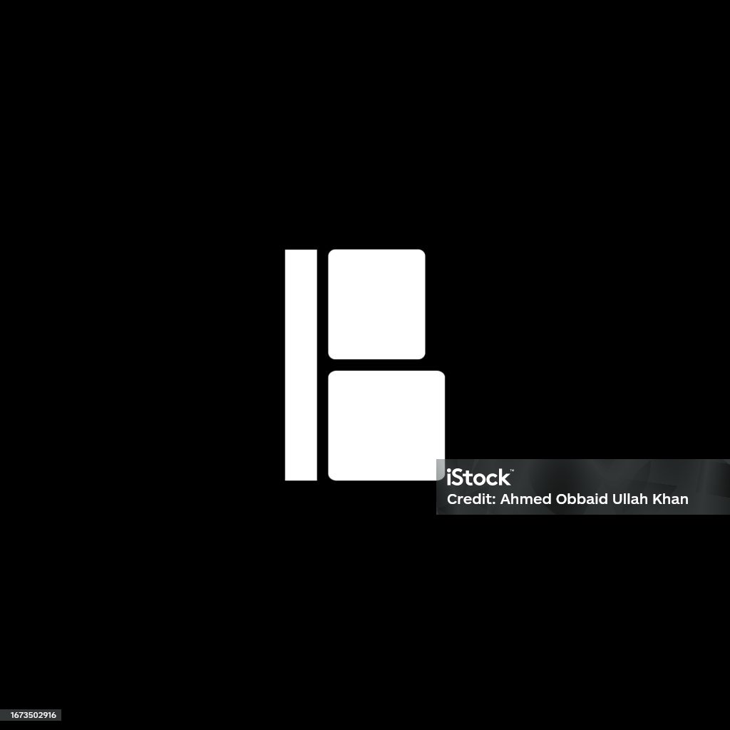 Ikon Logo Inisial Huruf B Abstrak Modern Dalam Gaya Minimal Ilustrasi