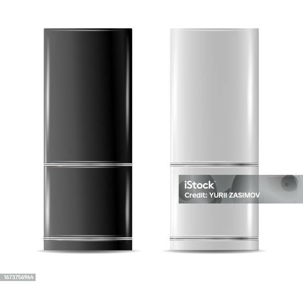 Modern Fridges Realistic Silver Coolers Refrigerators Of Different Size