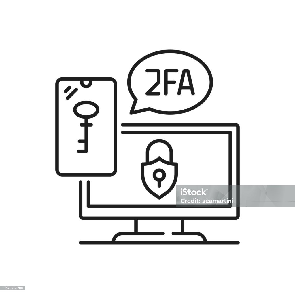 2fa Password Authentication 2 Factor Verification Stock Illustration