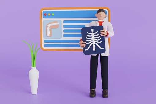 Dokter Dengan Film Radiologi Sinarx Dada Dokter Melakukan Skrining