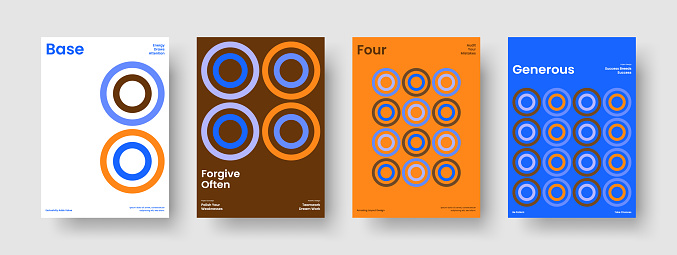 Desain Sampul Buku Geometris Template Poster Modern Tata Letak Latar