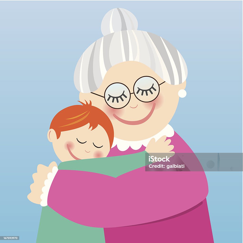 Grandmother Hugging Her Grandson Stock Illustration Download Image