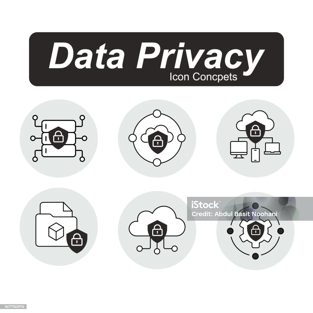 Ilustración De Privacidad De Datos Iconscumplimiento De Datos