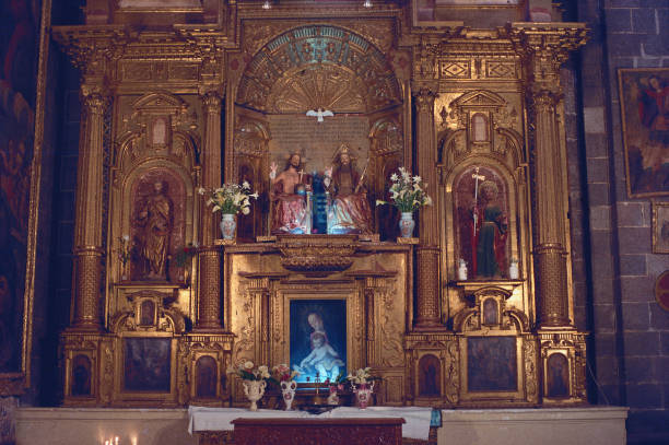 Free picture: Interior of Catholic church in Peru with a statues on ...