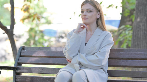 Free Stock Photo of Female fashion model sitting and posing on bench ...