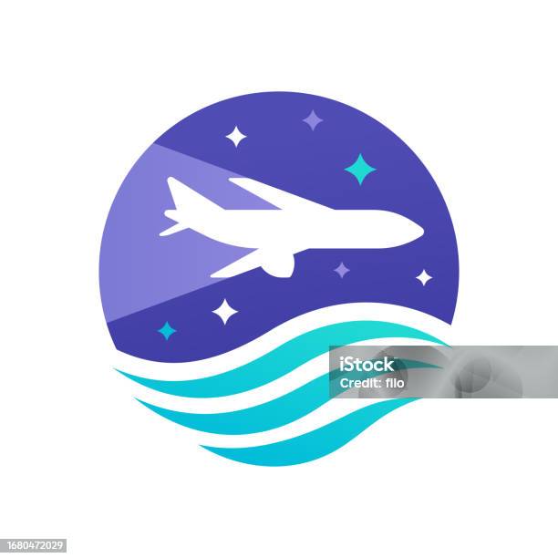 Symbole De Lélément De Conception De Leau De Lavion De Voyage Aérien