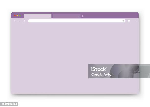 Desain Jendela Browser Web Berwarna Ungu Dengan Latar Belakang Putih