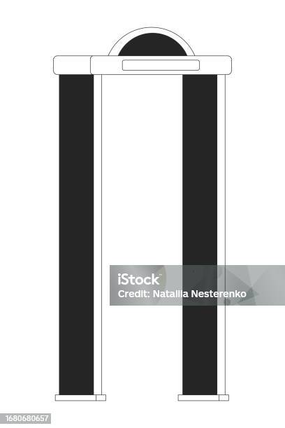 Security Gate Flat Monochrome Isolated Vector Object Stock Illustration