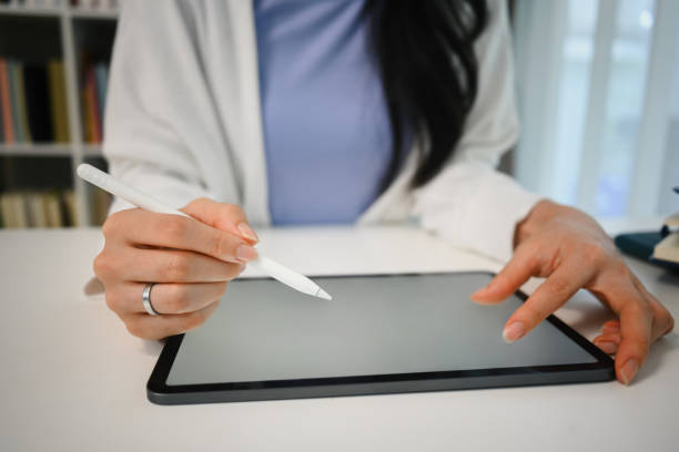 Free Stock Photo of Close up of a stylus tip on the tablet PC screen ...