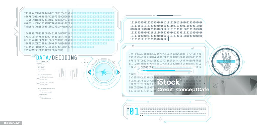 Vetores de Projeto De Interface Hud Para Decodificação De Sinais De ... Vetores de Projeto De Interface Hud Para Decodificação De Sinais De ...