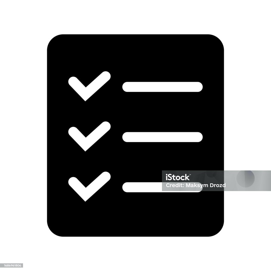 Icône De Liste Symbole De Menu Icône De Liste De Contrôle Style Uni