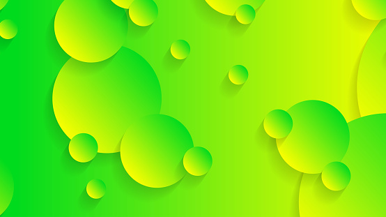 Gradien Lingkaran Abstrak Hijau Dan Kuning Latar Belakang Grafis Modern