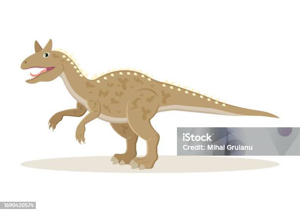 Vetores De Carnotaurus Dinossauro Cartoon Personagem Ilustração