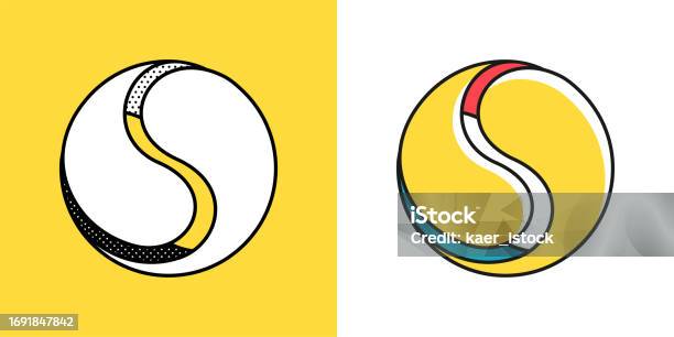 Symbole De Sphère Yin Et Yang En Cercle Emblème Signe Dillusion