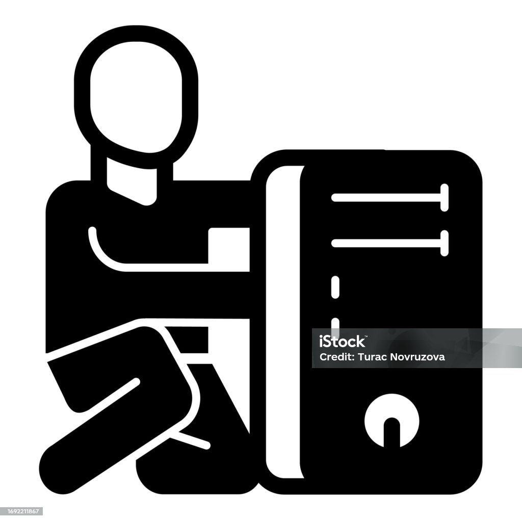 System Unit And Master Solid Icon Pcrepair Concept System Unit Master Vector Sign On White 5737