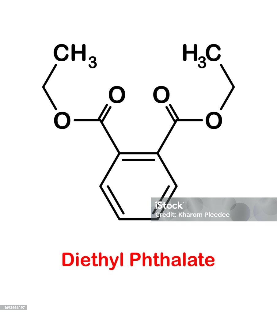 Vector Illustration Of Diethyl Phthalate Molecule Structural Chemical
