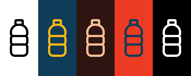 Ilustrasi Ikon Kerangka Botol Air Simbol Tanda Vektor Terisolasi