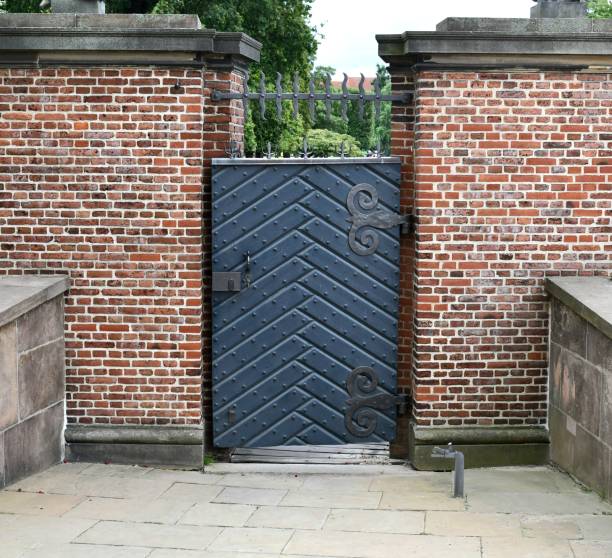 Free Stock Photo of House seen through a brick gate | Download Free ...