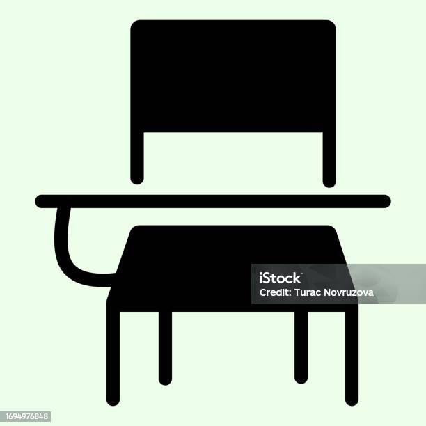 Icône Unie Du Bureau De Lécole Pictogramme De Style Glyphe De La Table