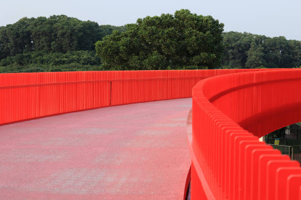 Free Stock Photo of Modern red and white bridge corridor | Download ...