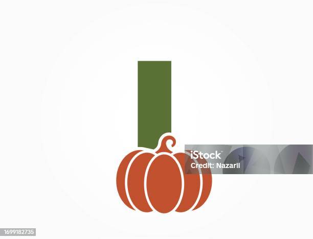 Lettre I Avec Citrouille Logo De Lalphabet Des Légumes Et Des Aliments