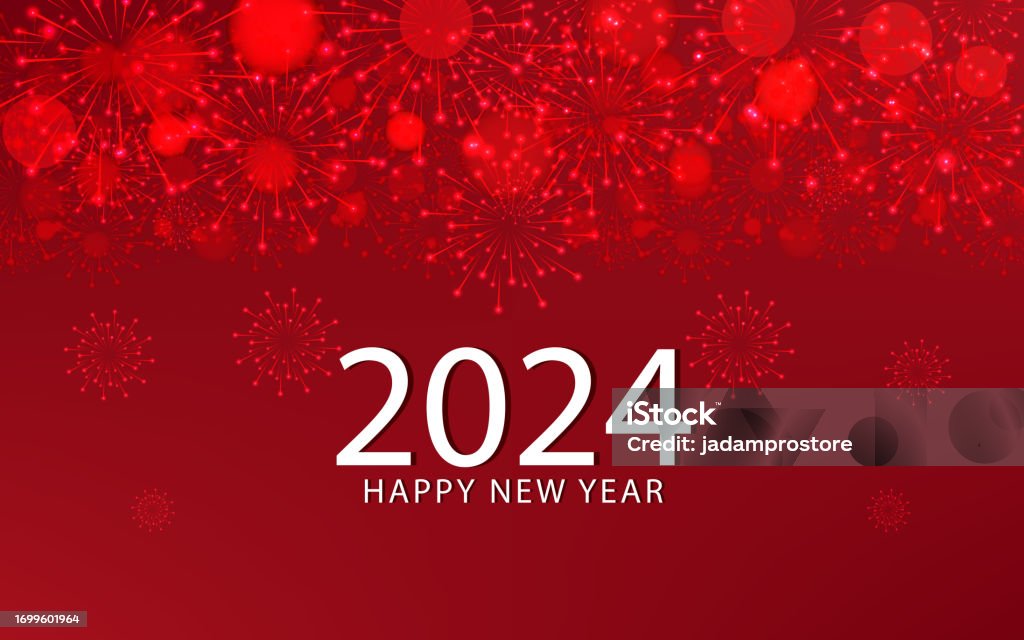 Contexte De La Bonne Année 2024 Avec Feux Dartifice Vecteurs Libres De