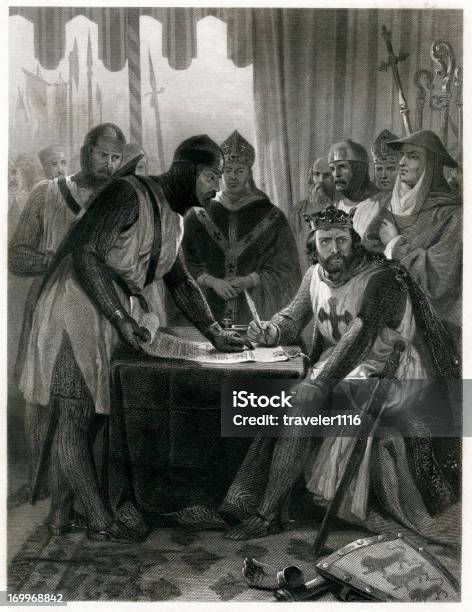 King John 서명 마그나 카르타 대헌장에 대한 스톡 벡터 아트 및 기타 이미지 대헌장 서명 쓰기 존 Istock