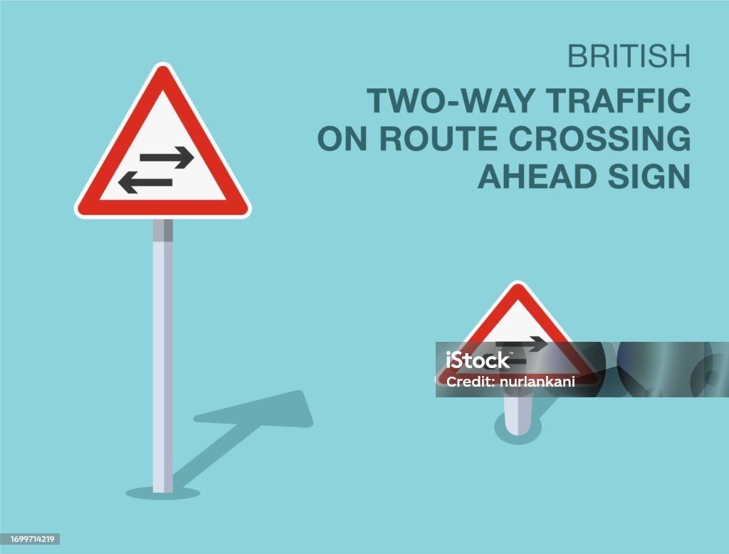 Traffic Regulation Rules Isolated British Twoway Traffic On Route